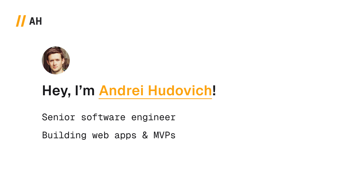 Andrei Hudovich - Senior Software Engineer